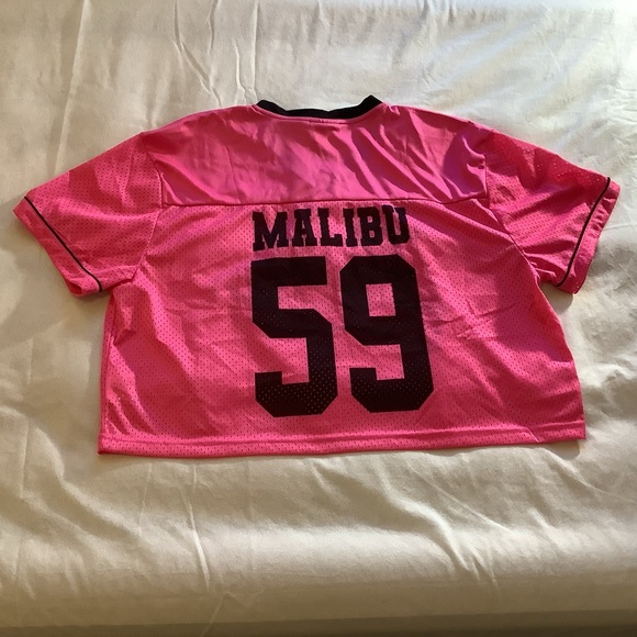 Mattel | Tops | Mattel Barbie Malibu 59 Women Xl Crop Jersey Pink And ...
